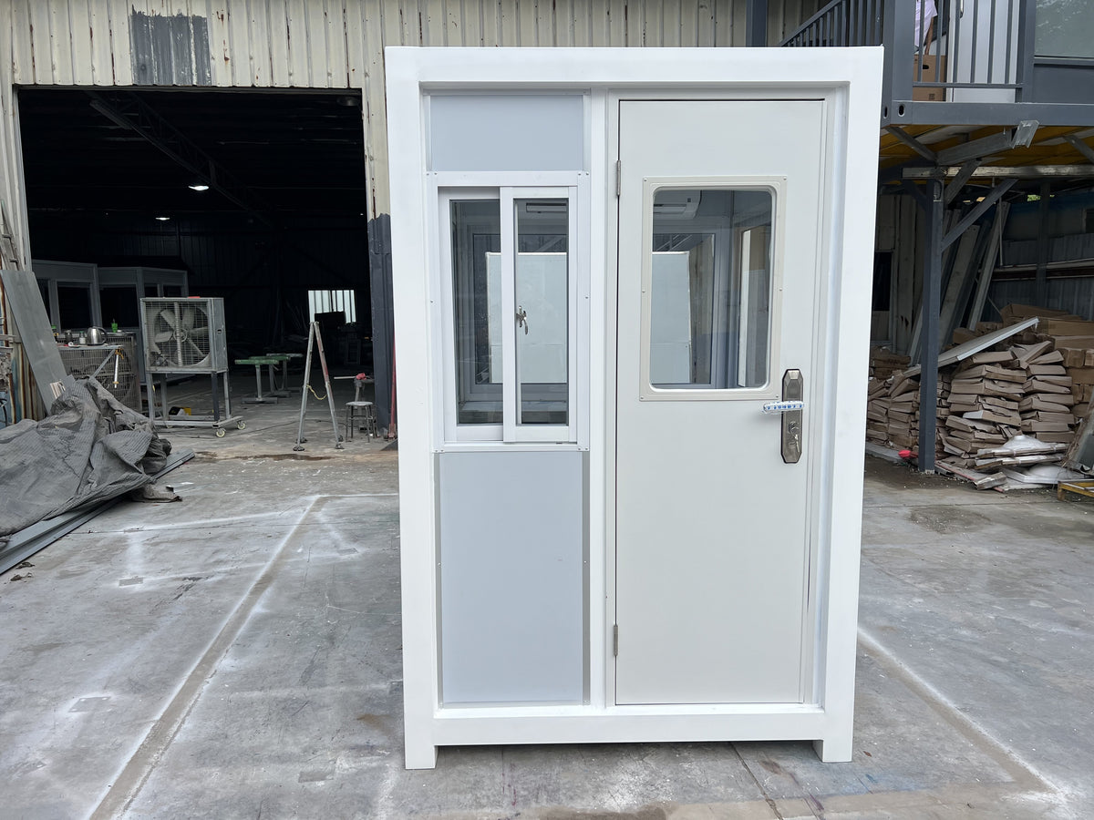 Gray Guard Shack With AC in 4x6, 5x5 & 6.5x6.5ft Model 2