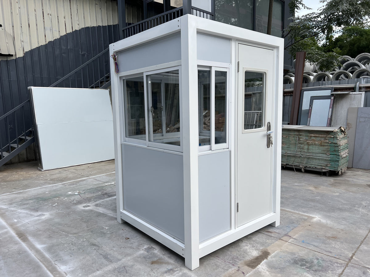 Gray Guard Shack With AC in 4x6, 5x5 & 6.5x6.5ft Model 2
