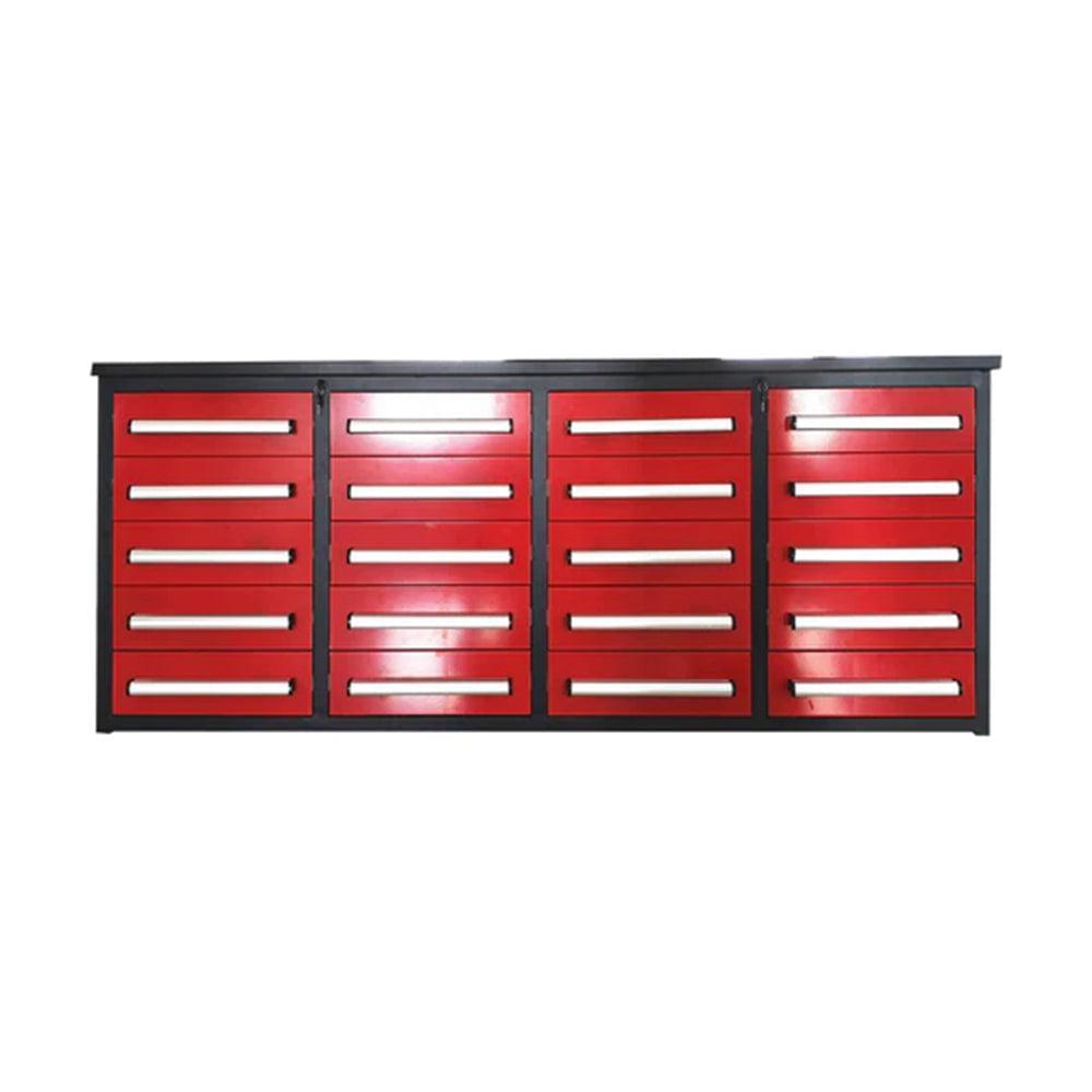 Garage Storage Cabinets 7' with Workbench (20 Drawers)